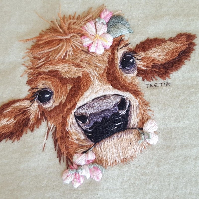 Cow Embroidery - Etsy