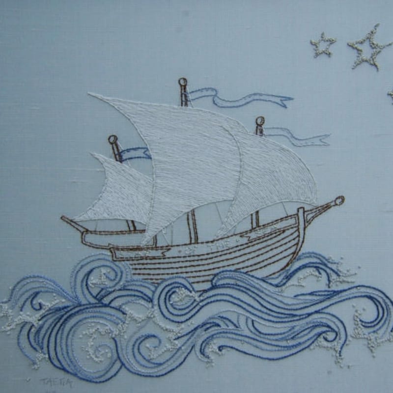 Ship Embroidery - Etsy