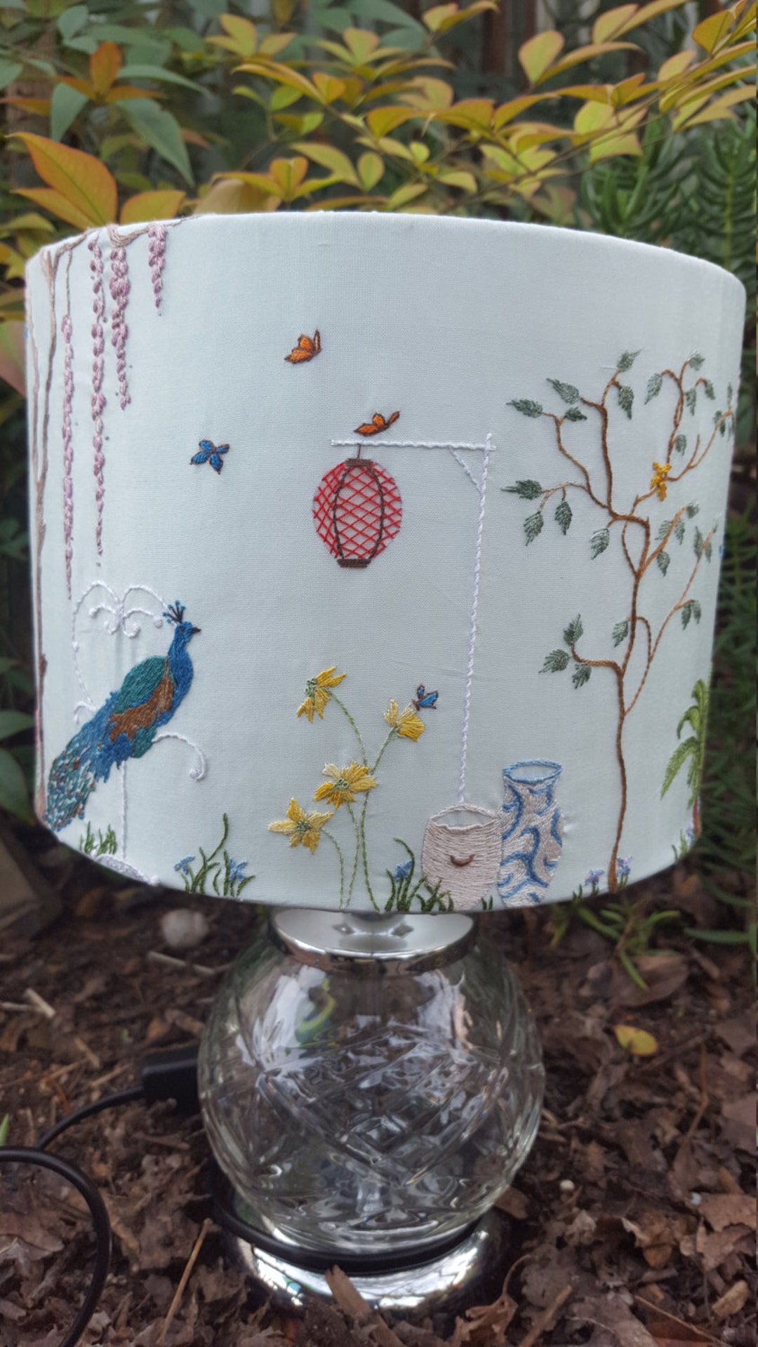 Hand Embroidery Lampshade Design. Hand Embroidered Design. Modern Hand ...