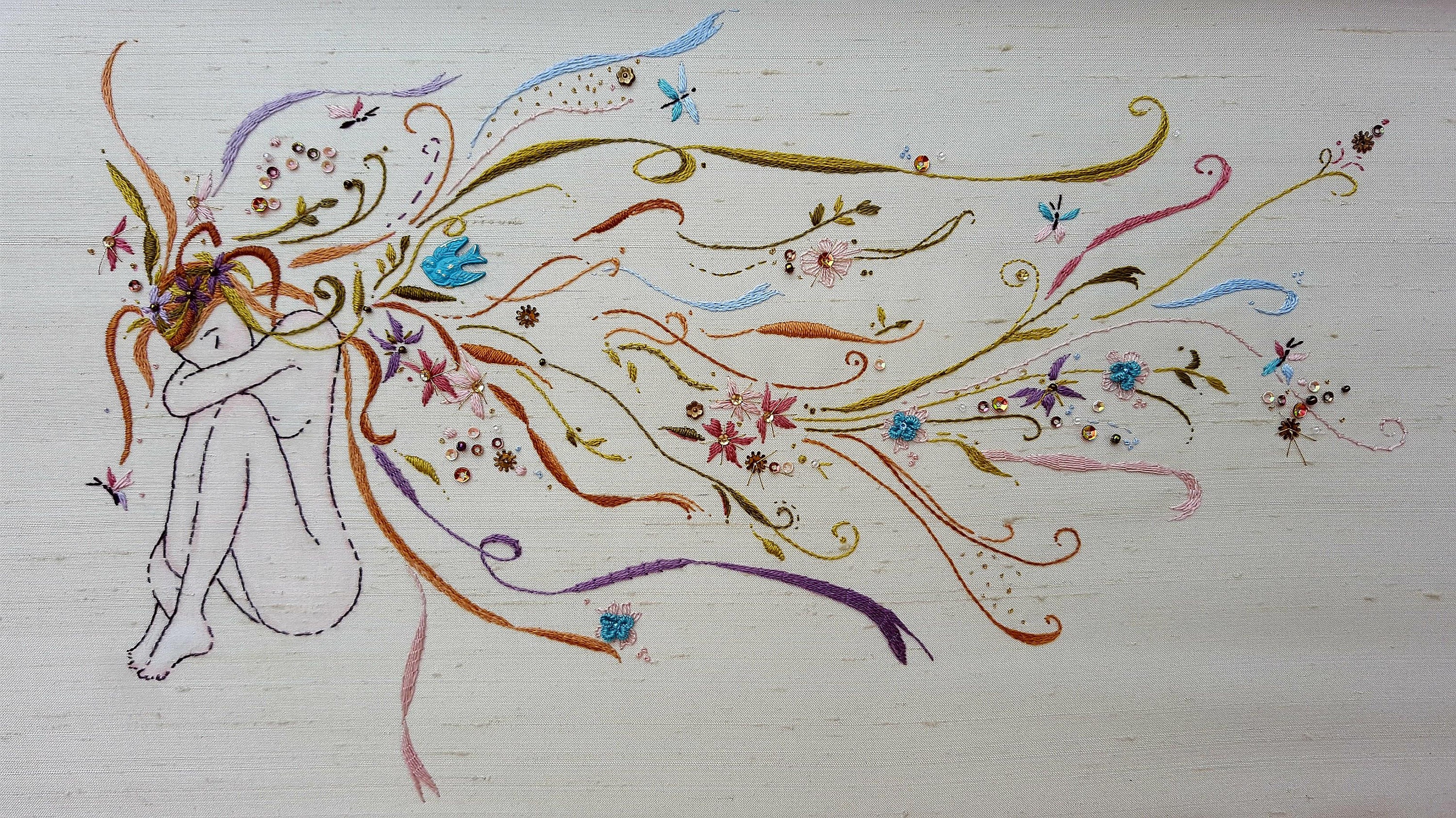 Craft Supplies & Tools Embroidery Easy embroidery pattern Girl ...