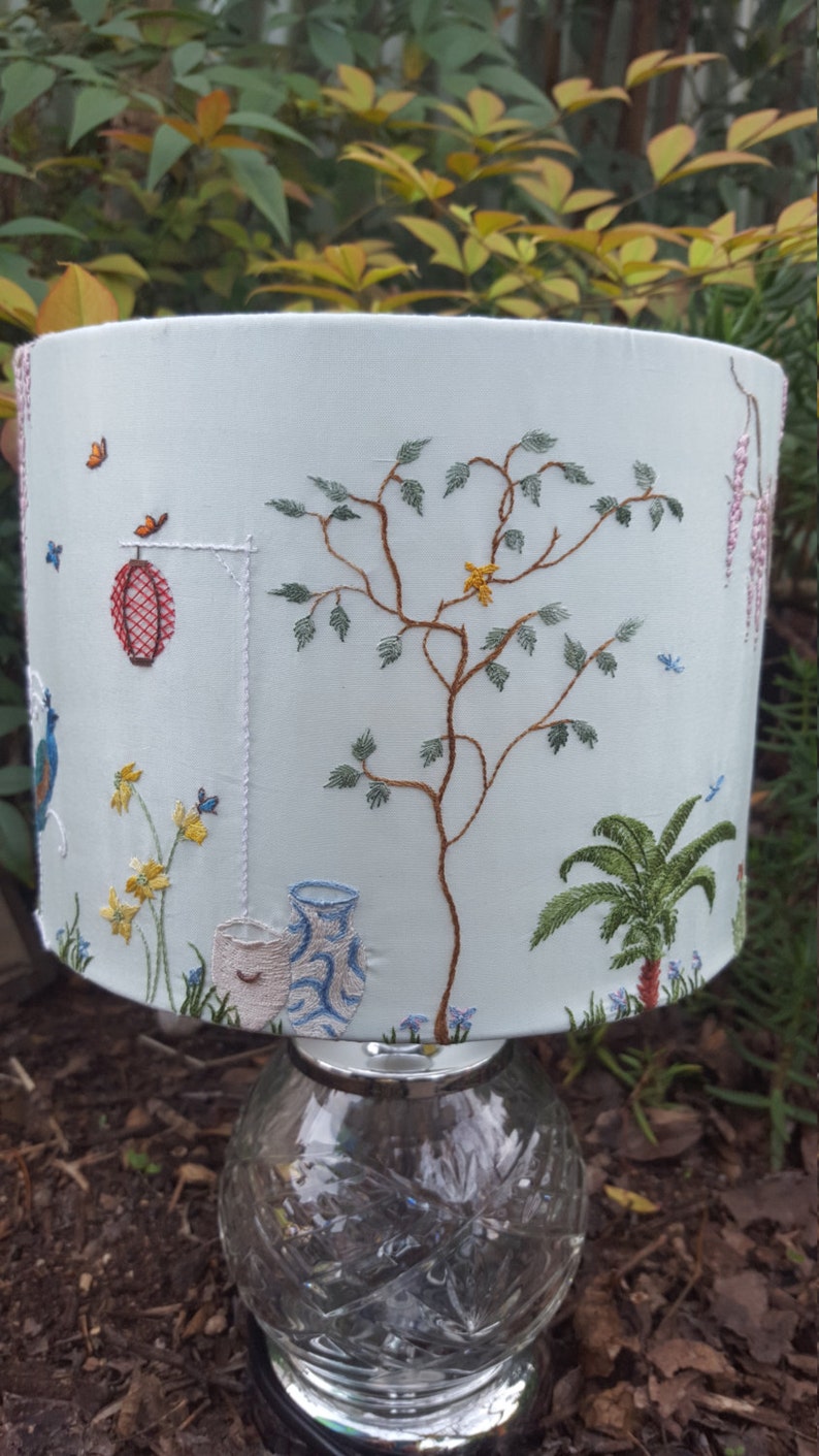 Hand Embroidery Lampshade Design. Hand Embroidered Design. Modern Hand ...
