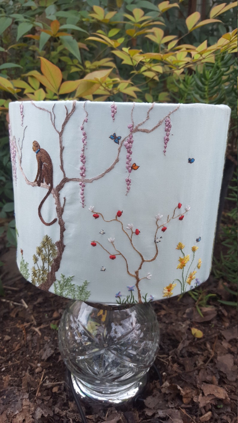 Hand Embroidery Lampshade Design. Hand Embroidered Design. | Etsy
