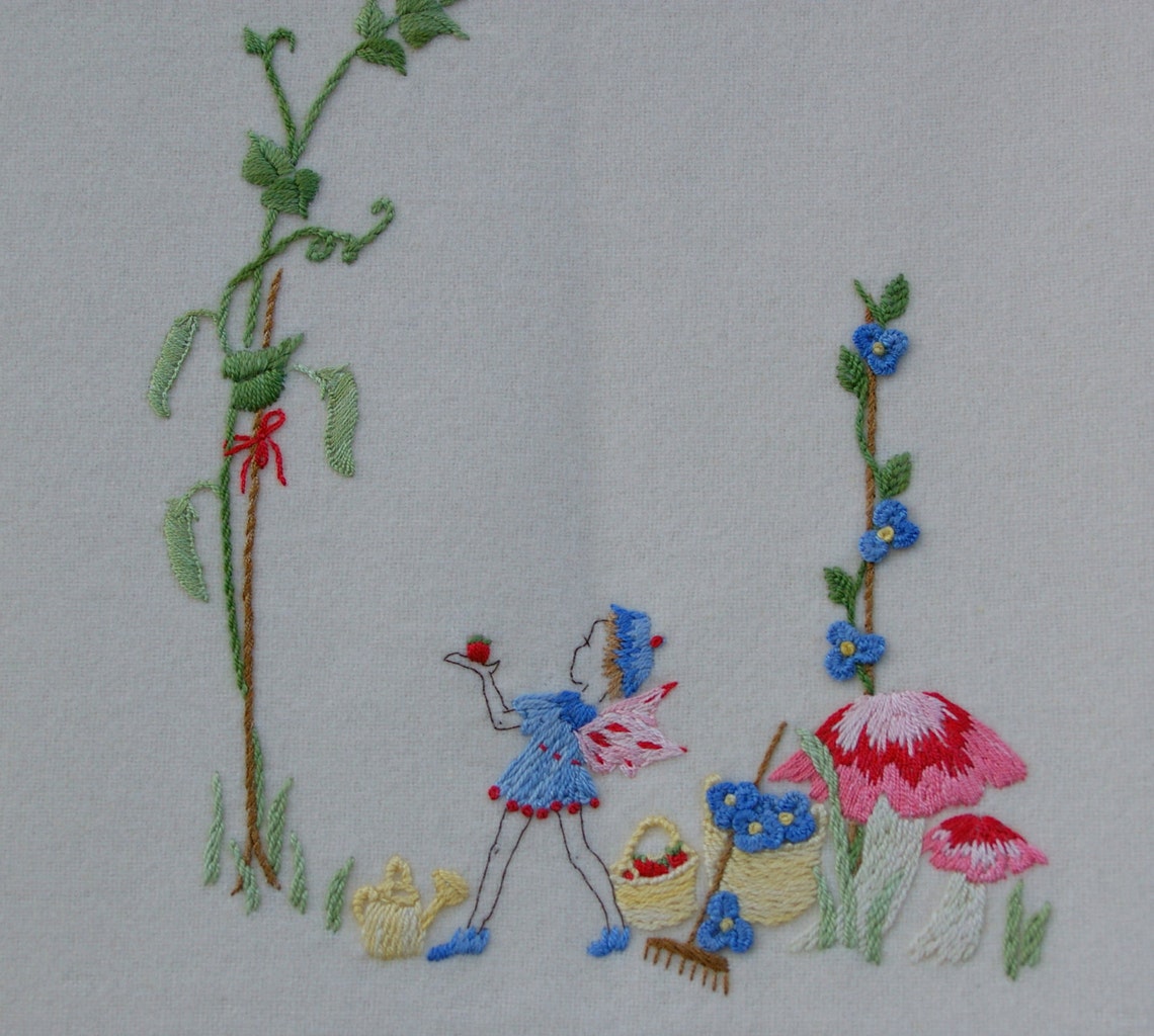Hand Embroidered Pixie in the Garden Hand Embroidery PDF Instructions ...
