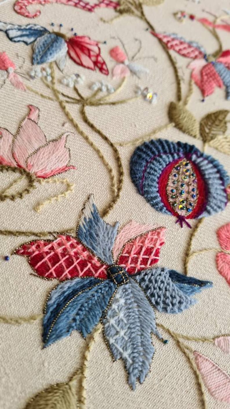 Crewel Embroidery Beetle Reverie Printed Panel & Instructions - Etsy