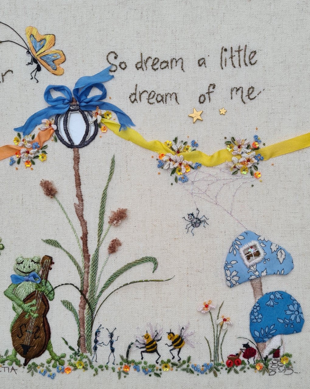 Dream A Little Lampshade Instructions Hand Embroidery Children Lamp or ...