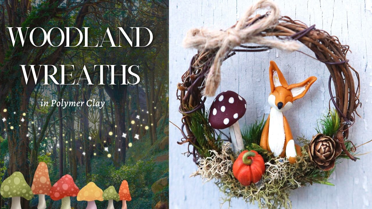Woodland Wreaths in Polymer Clay-downloadable VIDEO Tutorial - Etsy
