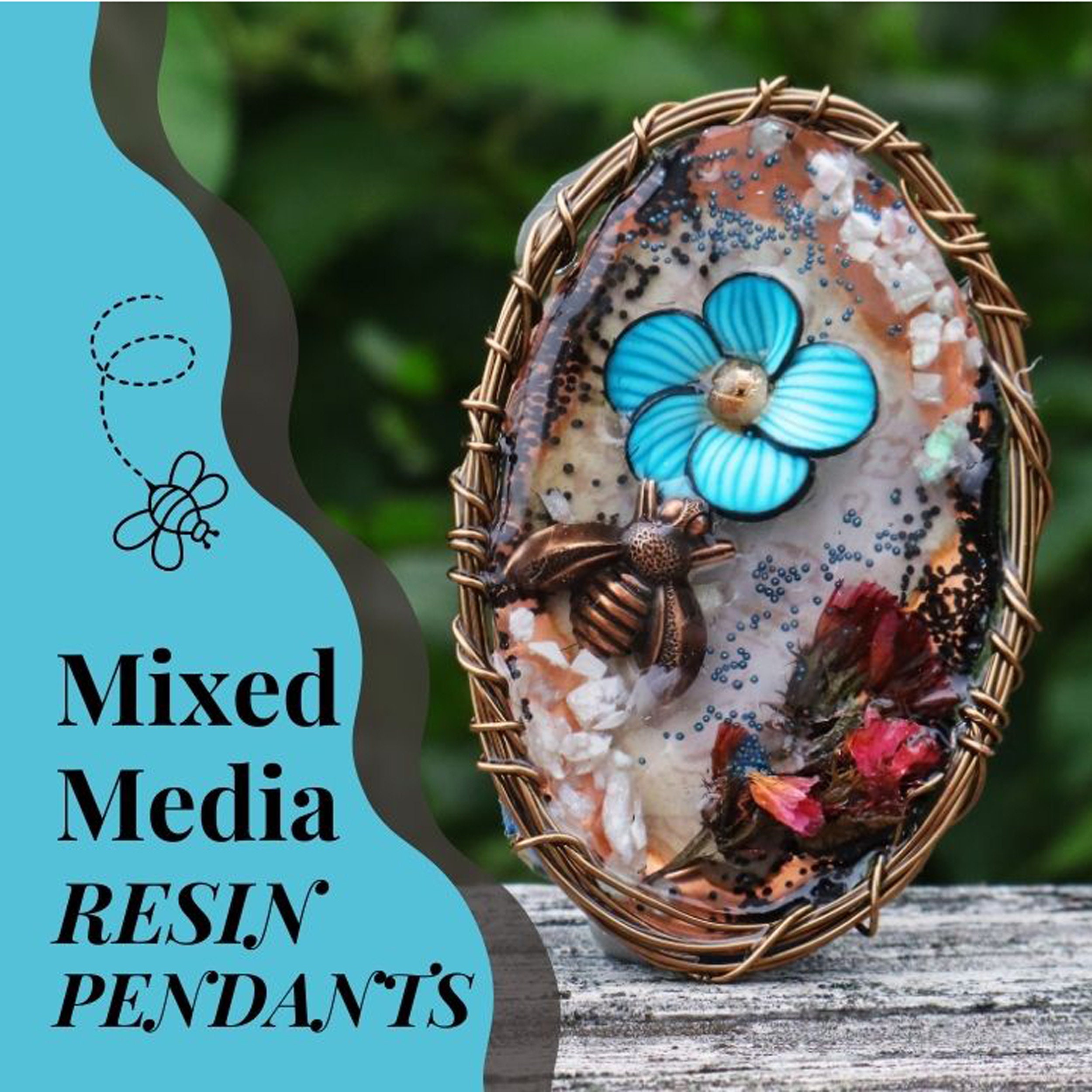 Meaningful Mixed Media Resin Pendants - Downloadable VIDEO Tutorial - Etsy