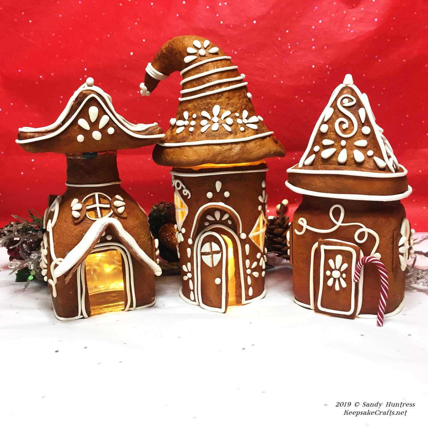 Gingerbread Houses in Polymer Clay-downloadable VIDEO Tutorial-create ...