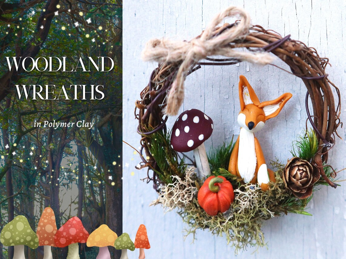 Woodland Wreaths in Polymer Clay-downloadable VIDEO Tutorial - Etsy