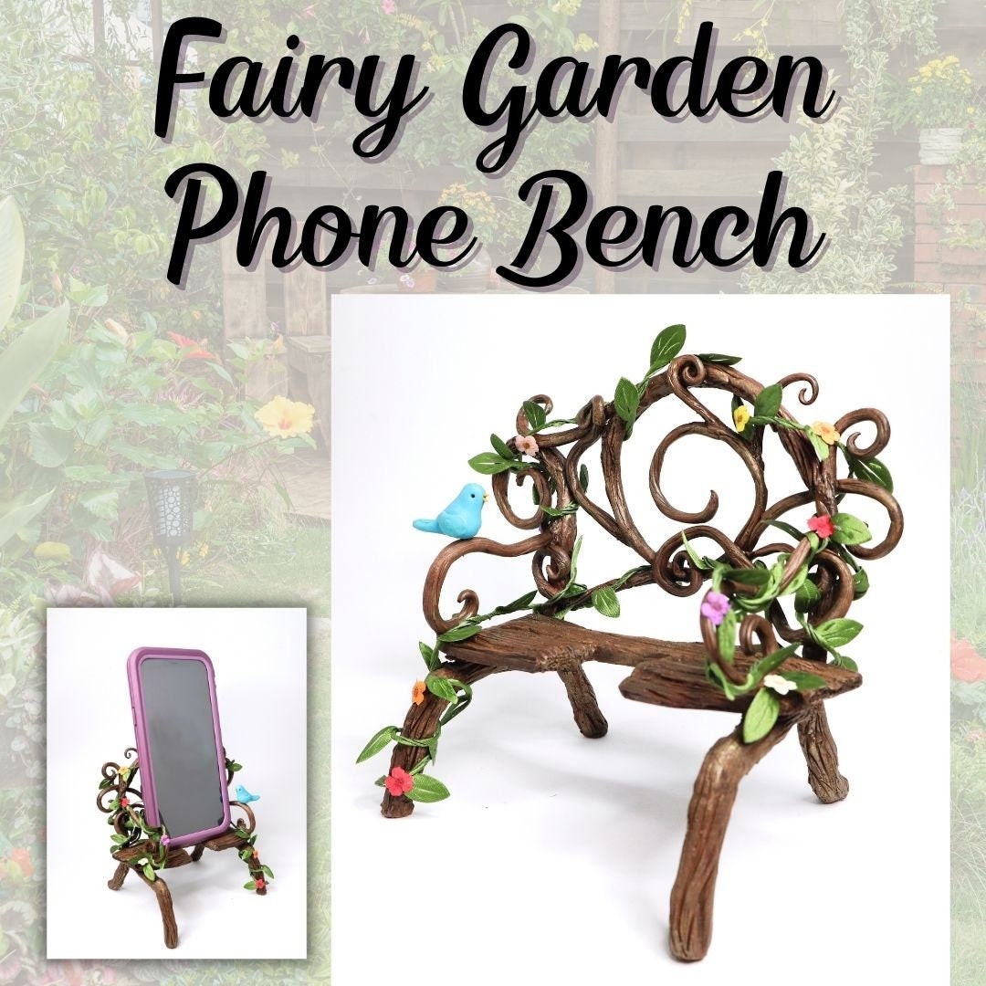 Fairy Garden Phone Bench in Polymer Clay-downloadable VIDEO Tutorial - Etsy