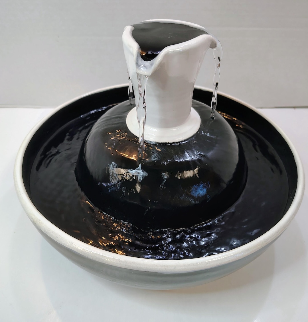 Ceramic Cat Fountain, Pet Fountain, Meditation Fountain, Small Dog ...