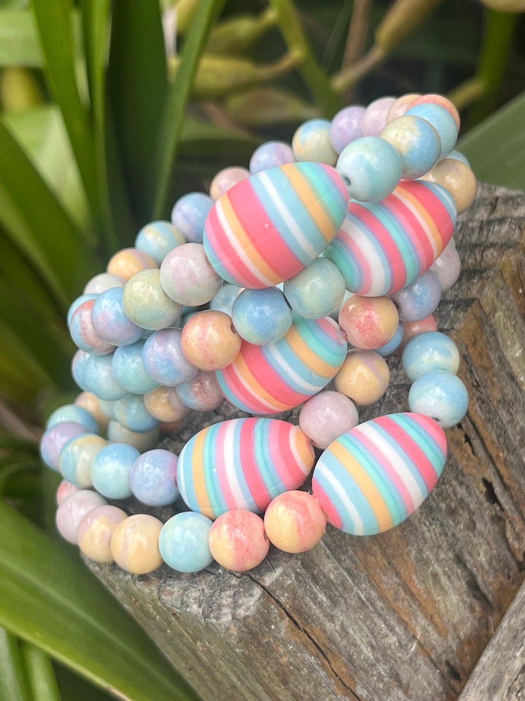Girls Easter Egg Bracelet, Colorful Girls Easter Beaded Bracelet ...