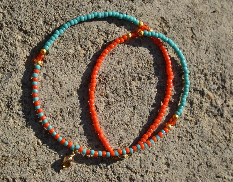 Dainty Multi Colored Seed Bead Necklace With Gold Filled - Etsy