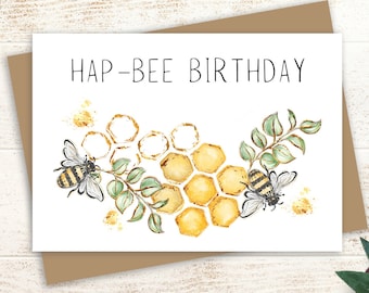 Bee Themed Birthday Card - Etsy