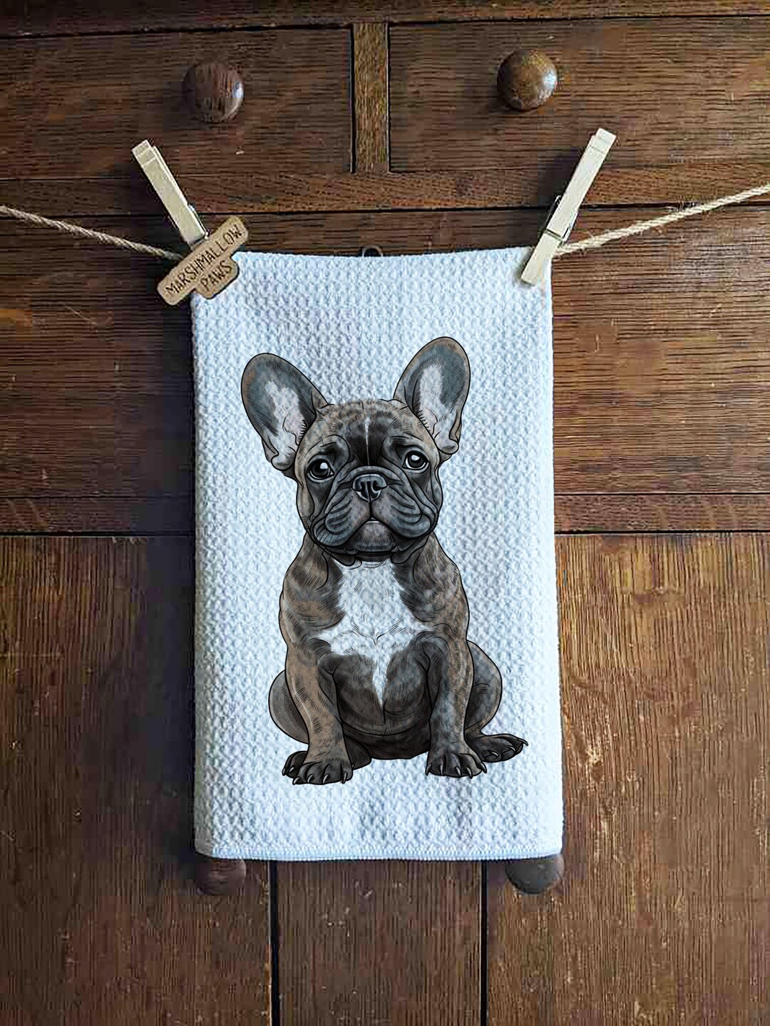 Frenchie Kitchen Towel | Kitchen Towel | Pardon Our Frenchie | Waffle ...