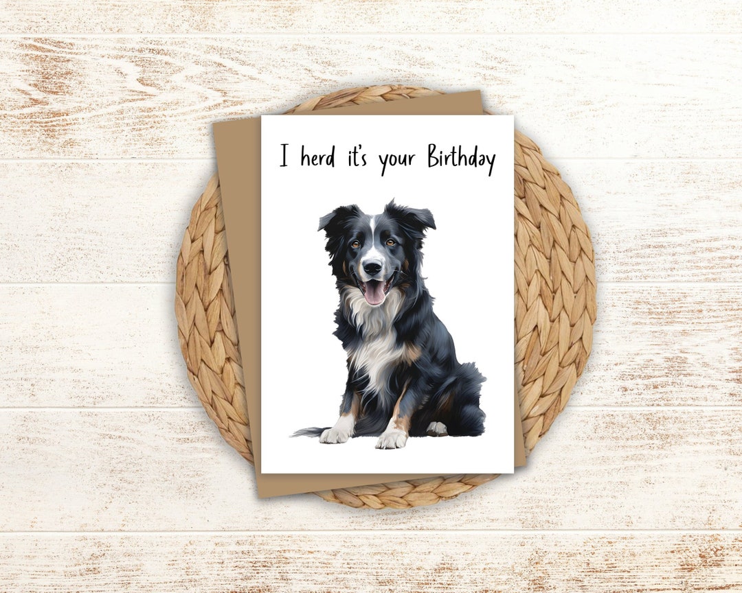 Australian Shepherd Birthday Card: Black Aussie, Personalized Message ...