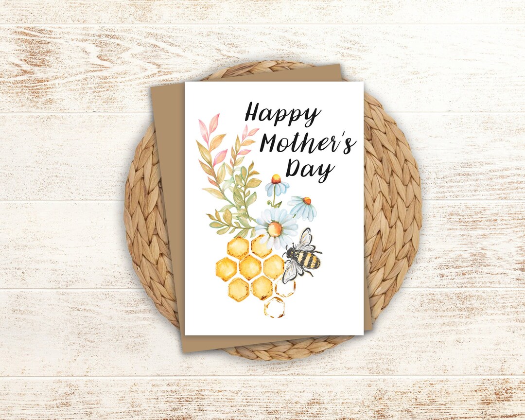 Bee Mother's Day Card | 5x7 | Bees | Greeting Card | Bee Themed Card ...