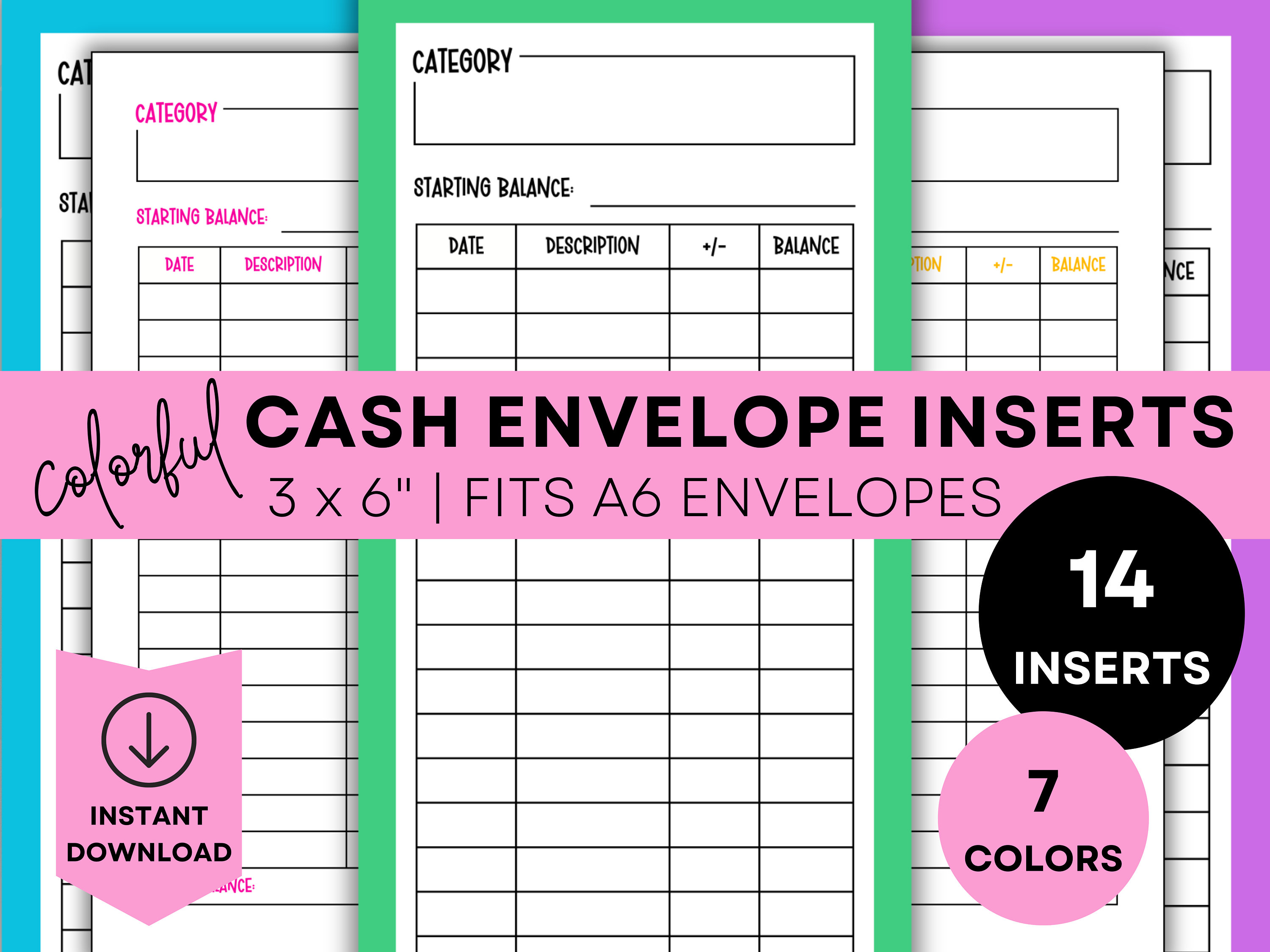 Cash Envelope Inserts Printable Cash Envelope Tracker Cash Stuffing ...