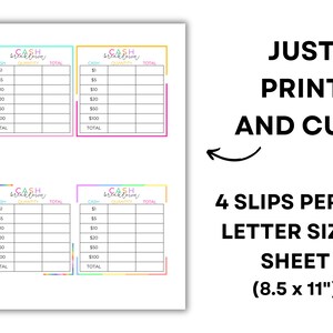 Printable Cash Breakdown Slip Printable Teller Slip Cash Withdrawal ...