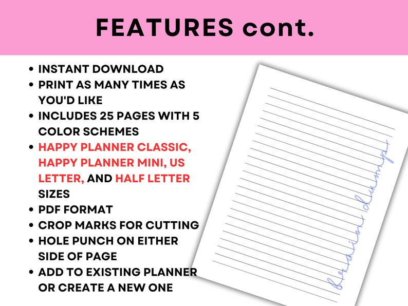 Brain Dump Printable Happy Planner Inserts Brain Dump - Etsy