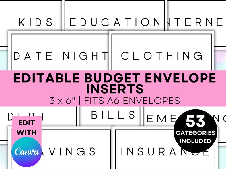 Editable Budget Binder Printable Inserts Printable Budget - Etsy