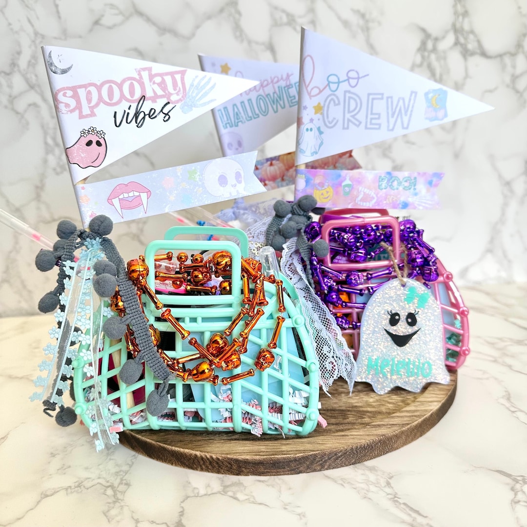 Printable Pastel Halloween Mini Pennant Flag Printable Boo Basket ...