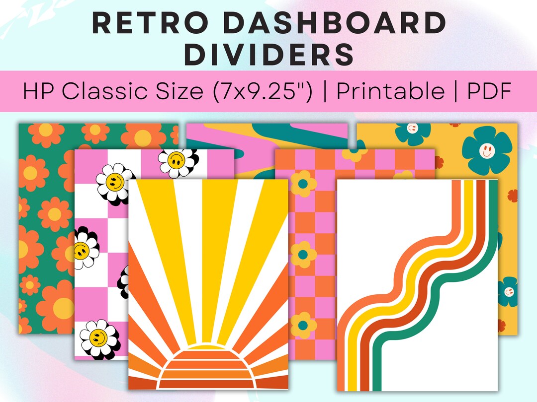 Dashboard Divider HP Classic Printable Retro Divider Printable Planner ...