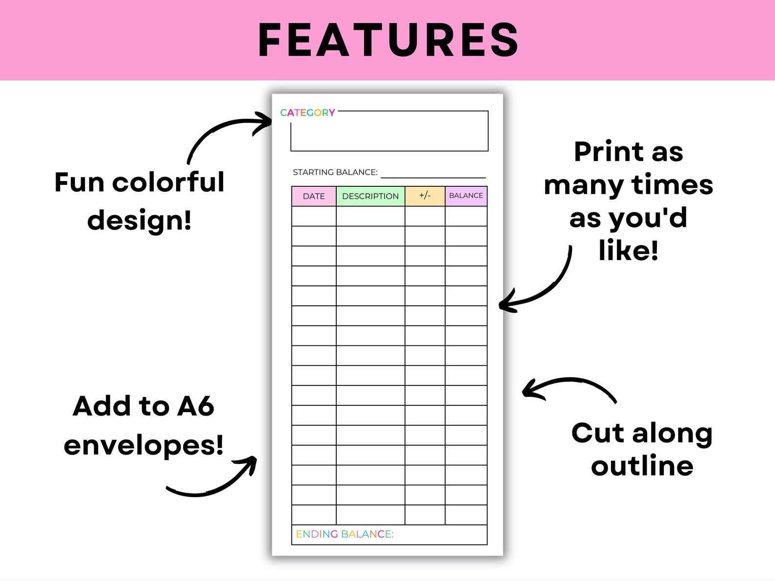 Cash Envelope Inserts Printable Cash Envelope Tracker Cash - Etsy