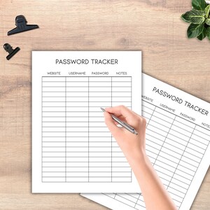 Printable Password Tracker Printable Happy Planner Insert Printable ...