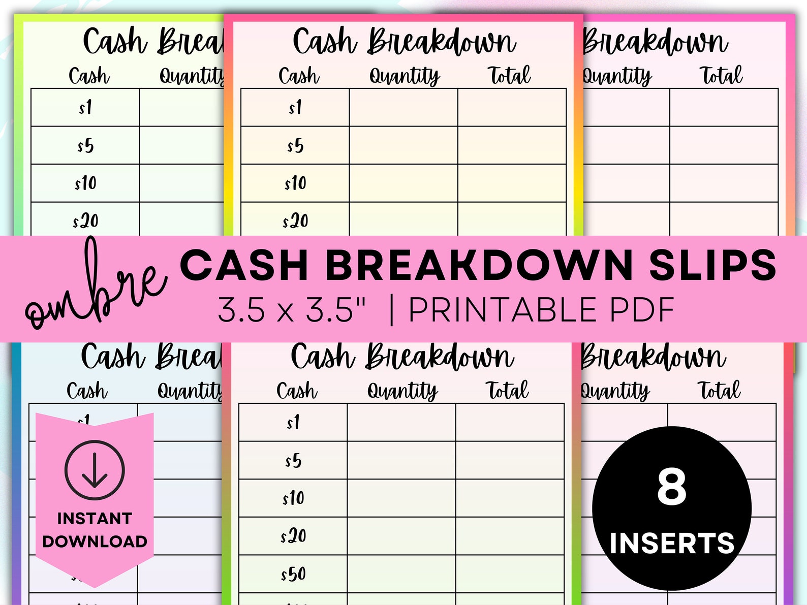 Printable Cash Breakdown Slip Printable Teller Slip Cash Withdrawal ...