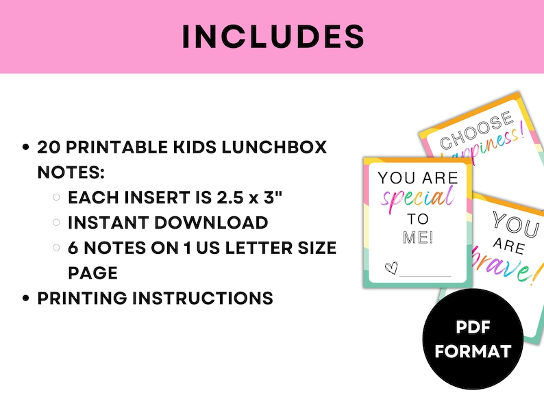 Kids Lunchbox Notes Printable Vintage Lunch Box Cards Back to School ...