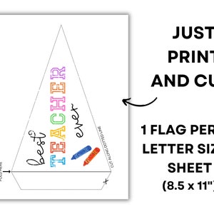 Printable Teacher Appreciation Pennant Flag Printable Best Teacher Sign ...