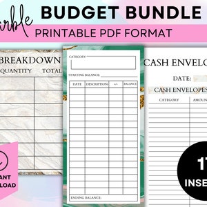 Printable Budget Breakdown Bundle Cash Envelope Breakdown Sheet ...
