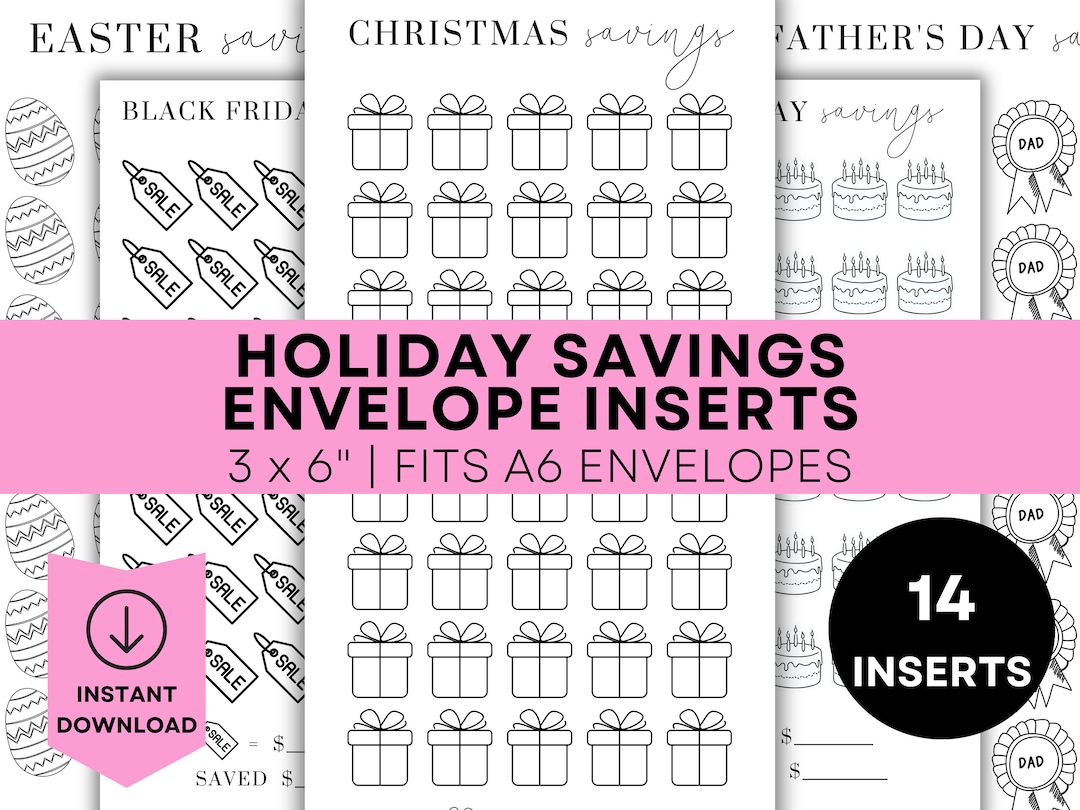Holiday Savings Challenge Bundle Printable Coloring Saving Challenge ...