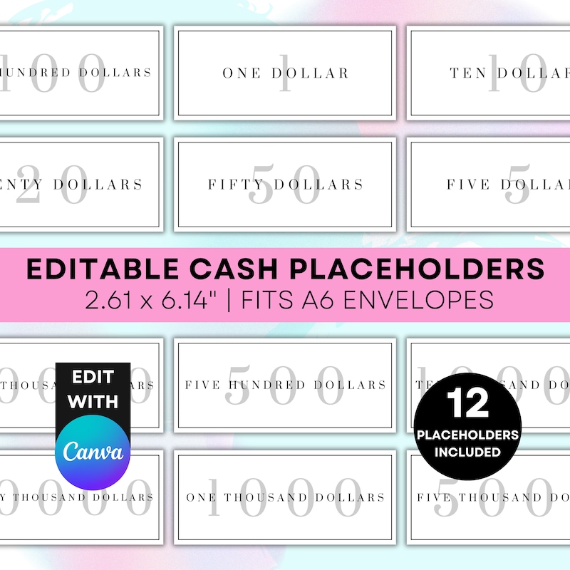 Cash Envelope Template - Etsy