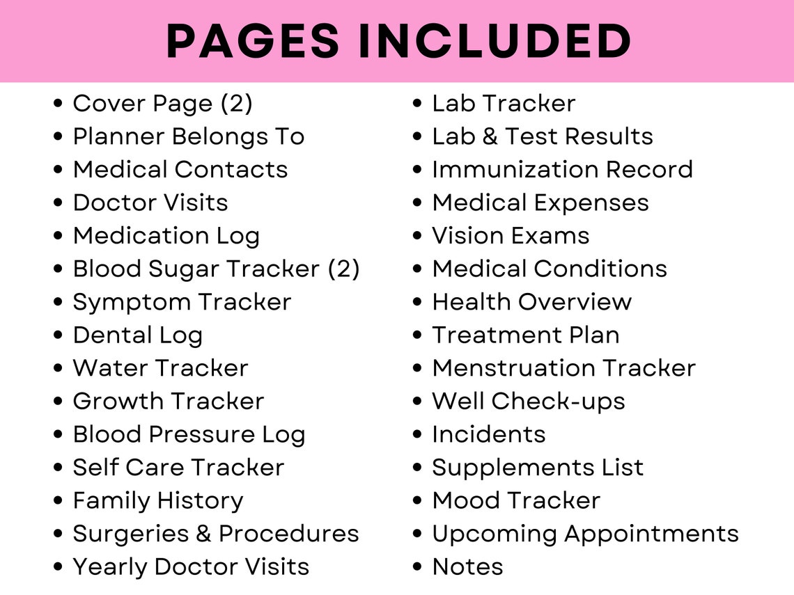 Printable Medical Binder Printable Medical Planner Printable - Etsy