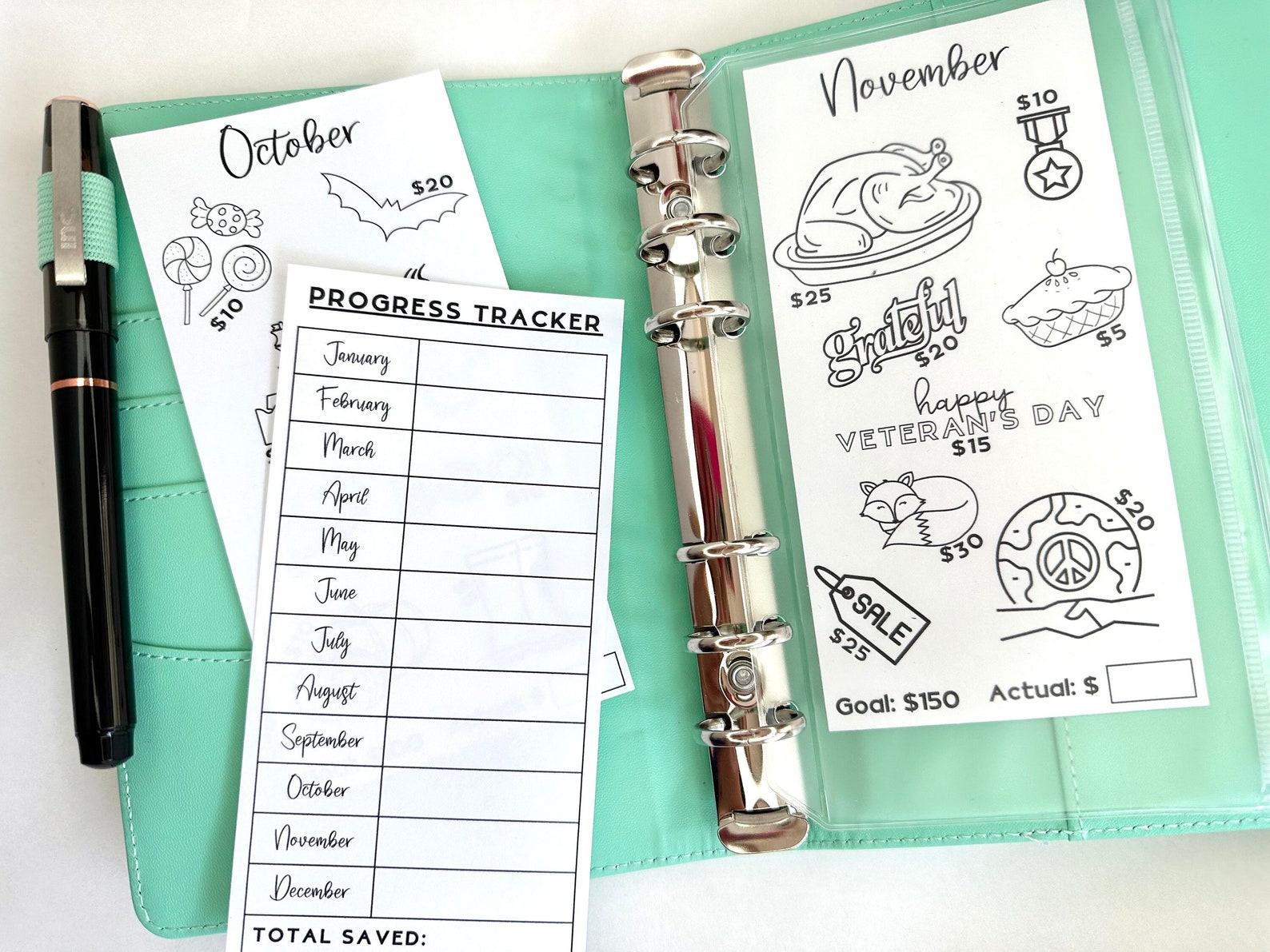 Beginner Savings Challenge Bundle Printable Coloring Savings Challenge ...