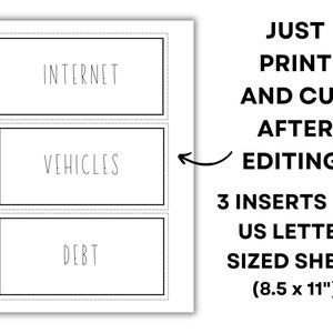 Editable DIY Frosted Budget Binder Envelope Printable Budget Envelope ...