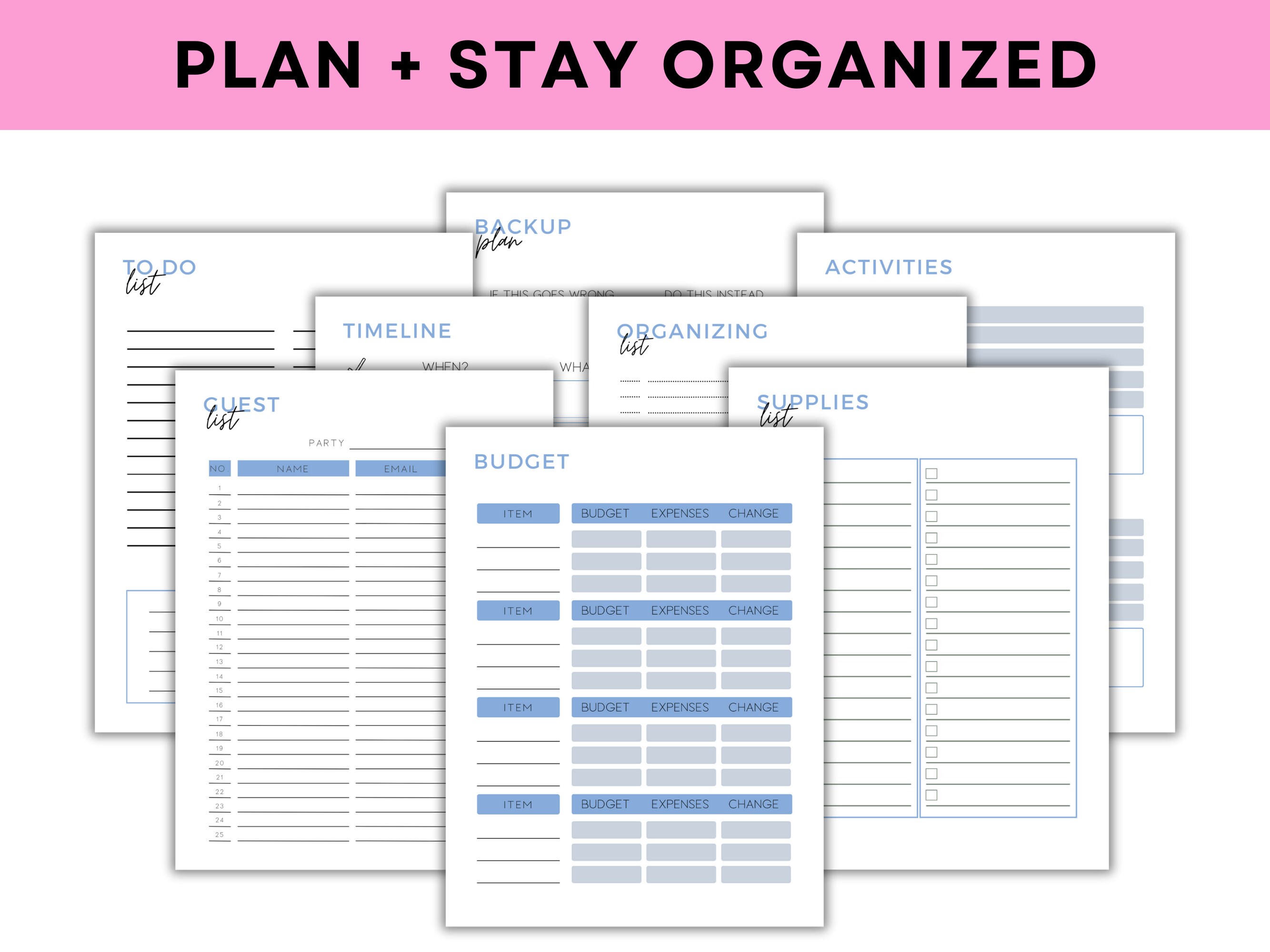 Printable Event Planner Printable Digital Planner Party Planner Budget ...