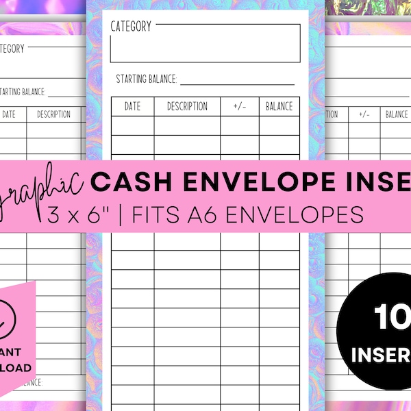 Cash Envelope Printable Tracker - Etsy