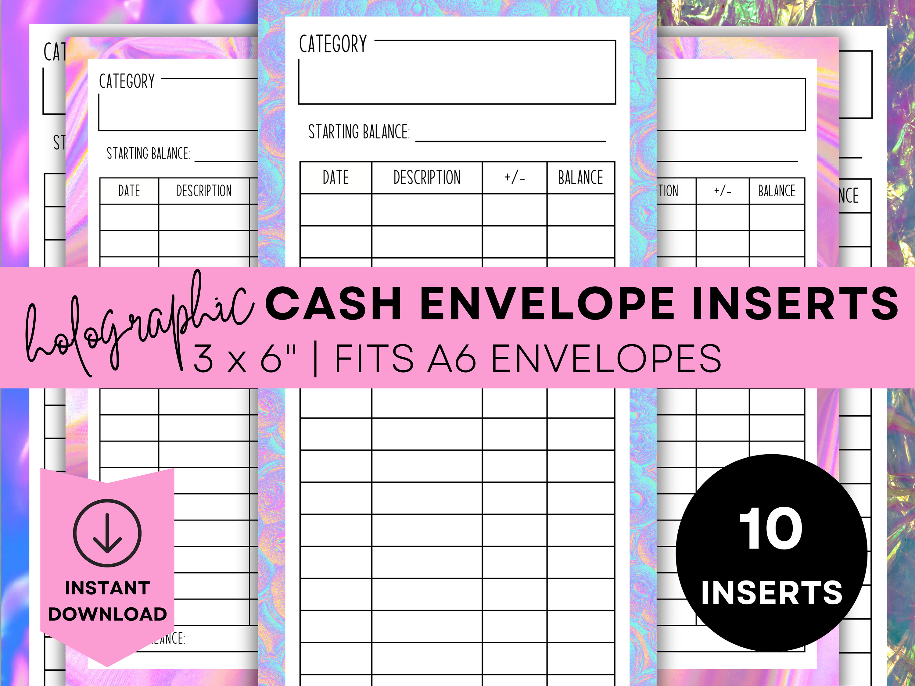 Cash Envelope Inserts Printable Cash Envelope Tracker Cash - Etsy