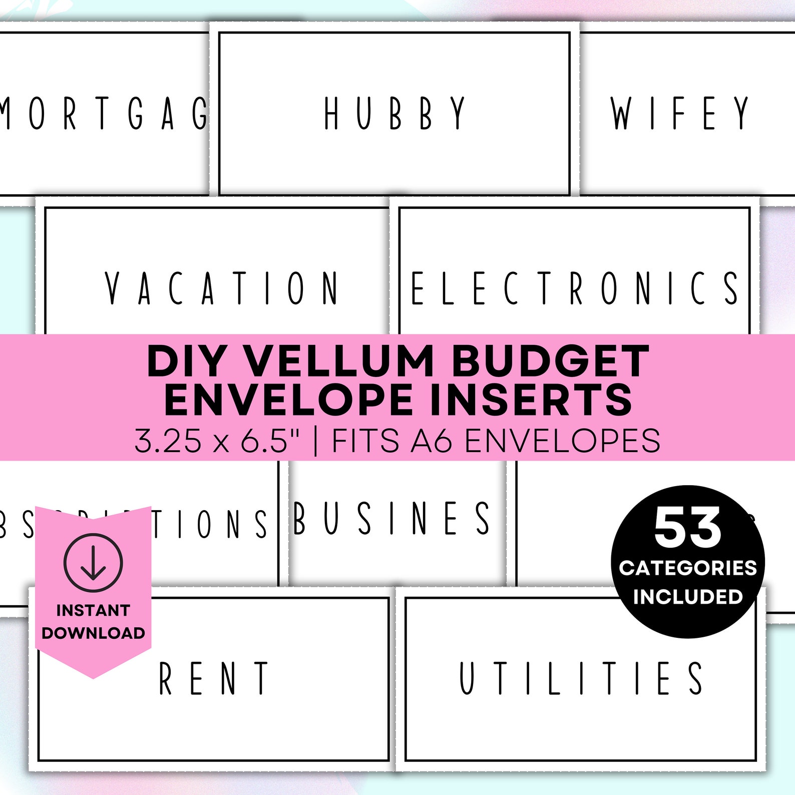 Minimalist Budget Binder Printable Inserts Printable Budget Envelope ...