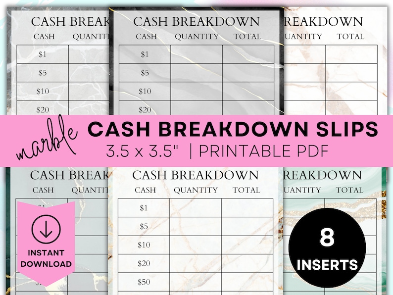Printable Cash Breakdown Slip Printable Teller Slip Cash Withdrawal ...