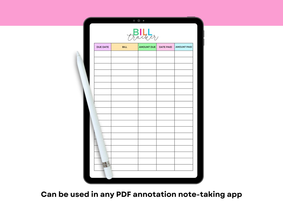 Printable Bill Tracker Printable Monthly Bill Checklist Printable ...