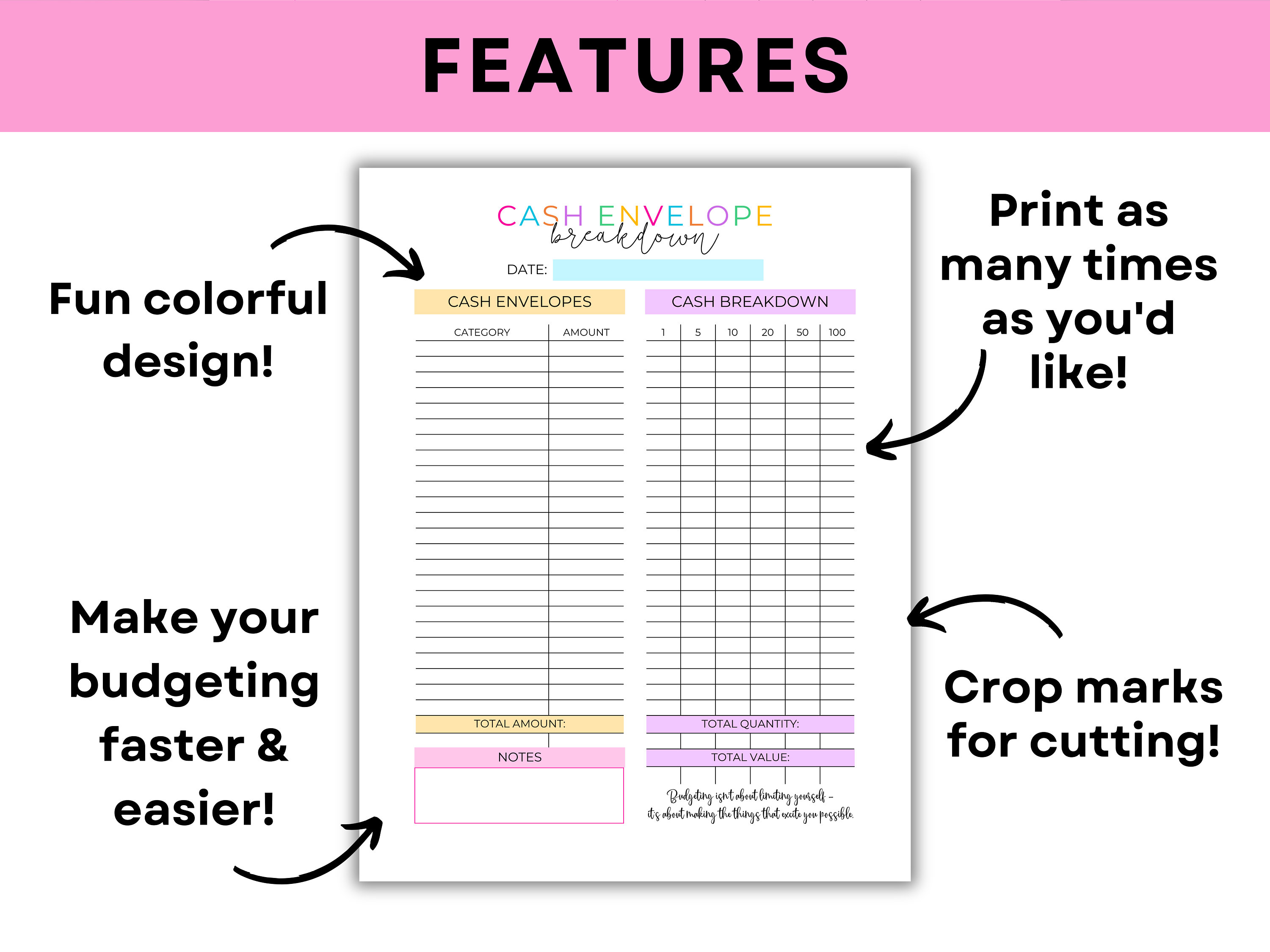 Printable Cash Envelope Breakdown Sheet Printable Cash - Etsy