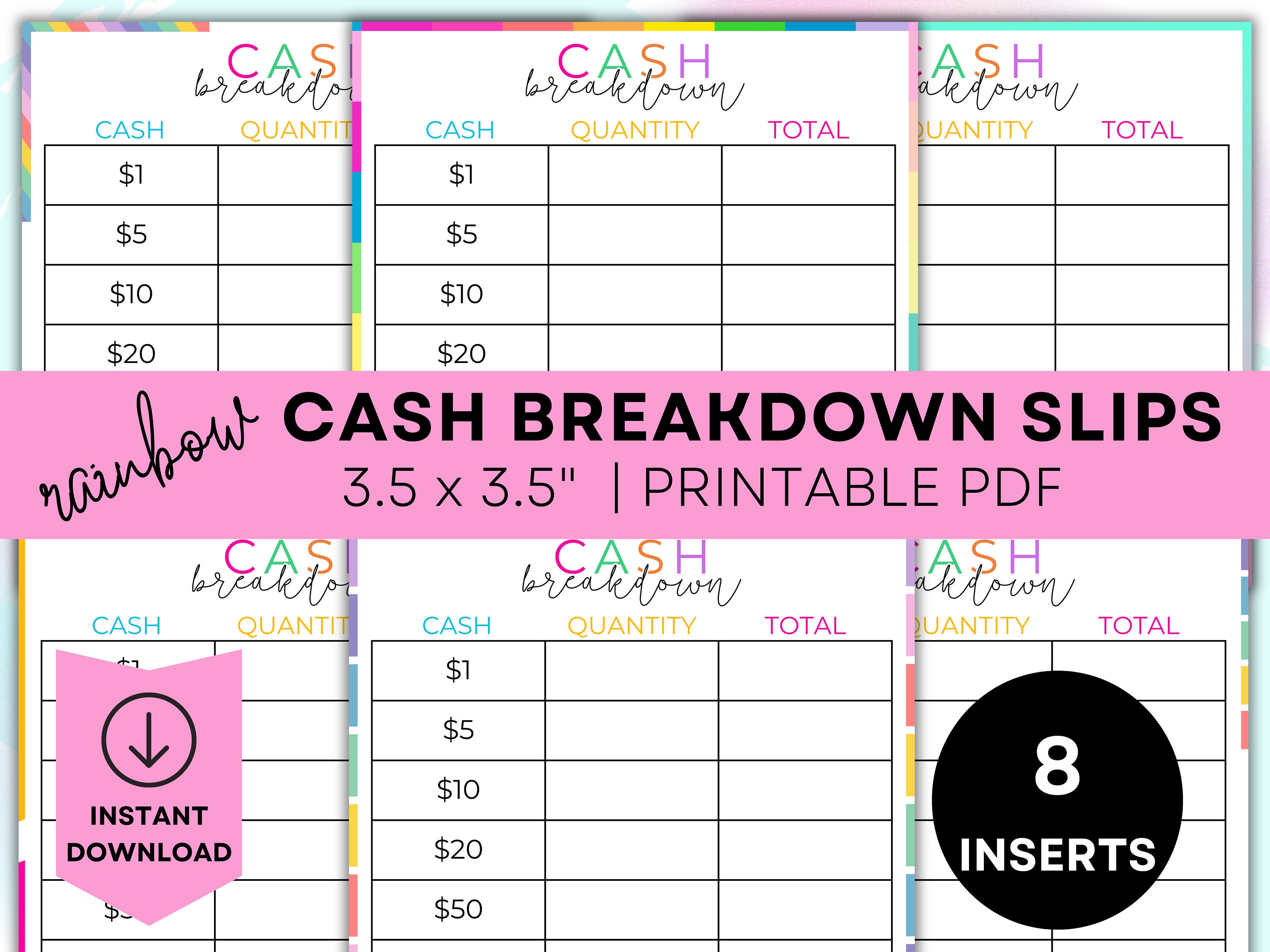 Printable Cash Breakdown Slip Printable Teller Slip Cash Withdrawal ...