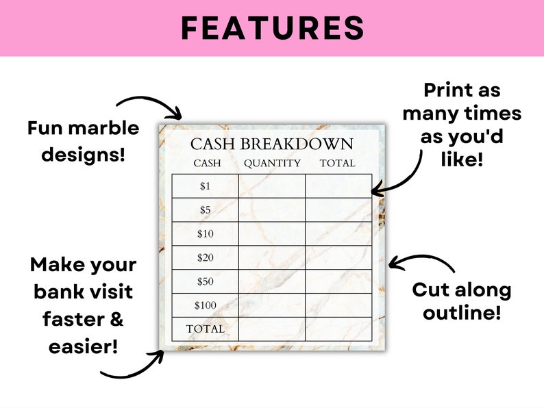 Printable Cash Breakdown Slip Printable Teller Slip Cash Withdrawal ...
