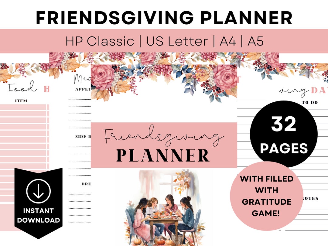 Friendsgiving Planner Printable Friendsgiving Meal Planner Printable to ...
