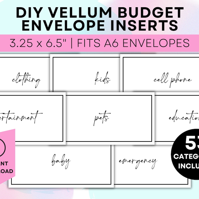 Cash Envelope Template - Etsy