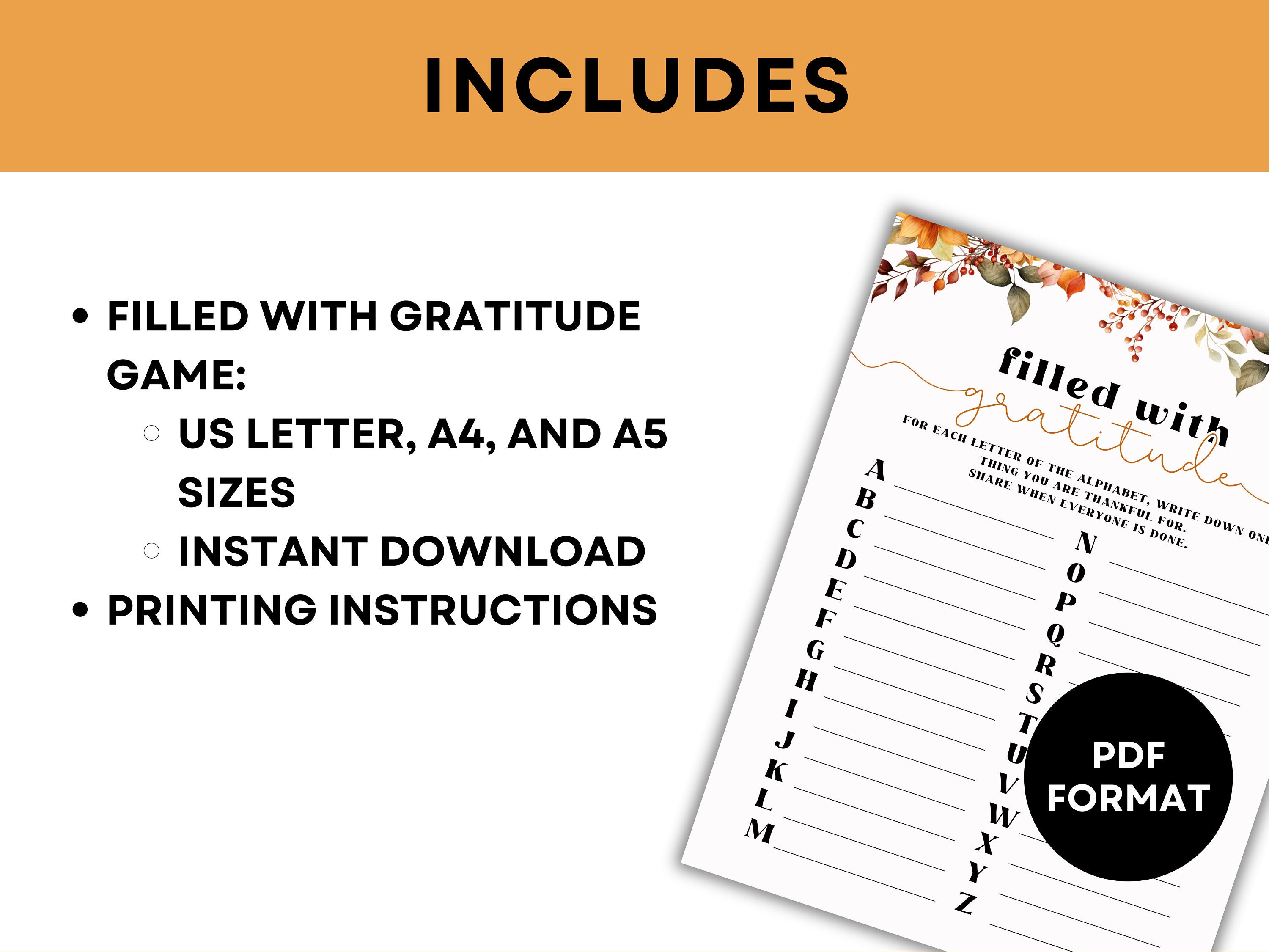 Thanksgiving Game Printable Gratitude Printable ABC Games - Etsy